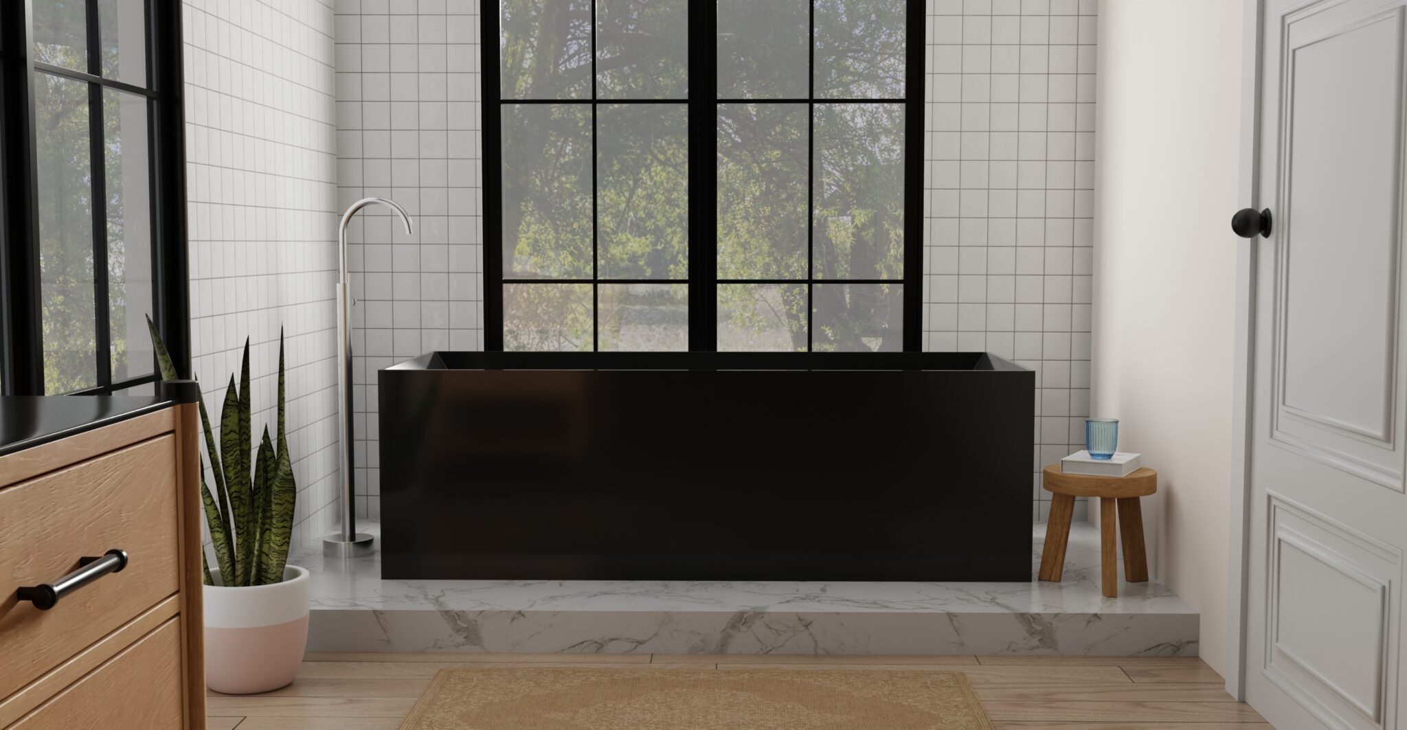 Large Rectangular Freestanding Bathtub - Model BW-07 | Badeloft USA