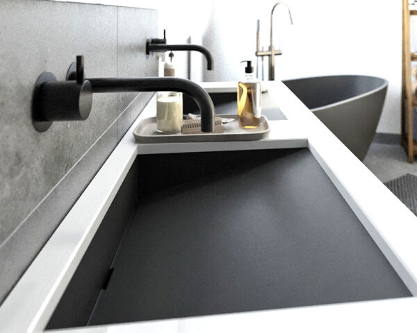 Undermount Ramp Sink - Model UB-04-M-BLK | Badeloft USA