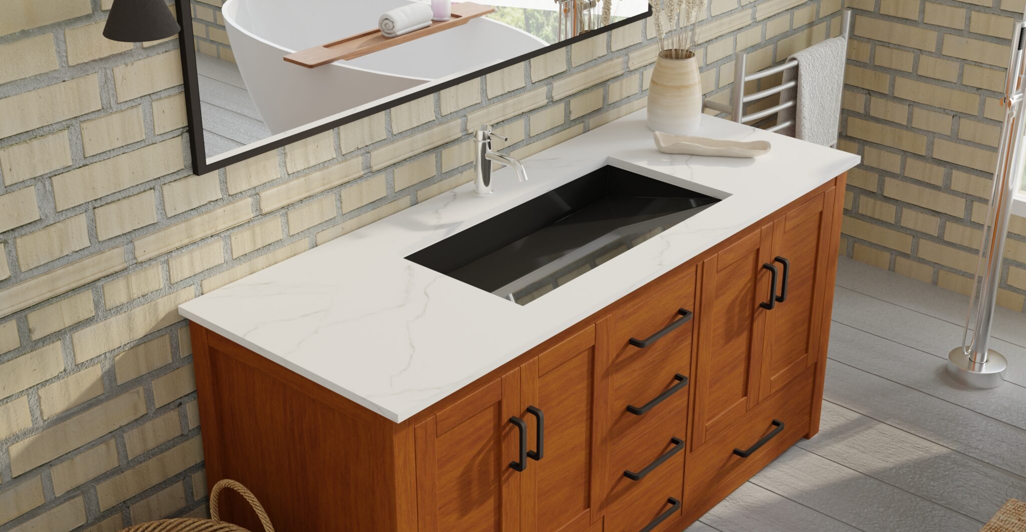 Undermount Ramp Sink - Model UB-04-32-BLK | Badeloft USA