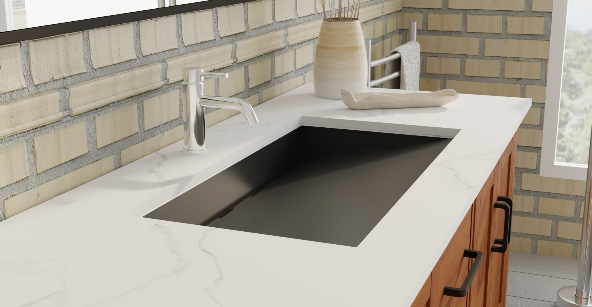 Undermount Ramp Sink - Model UB-04-32-BLK | Badeloft USA