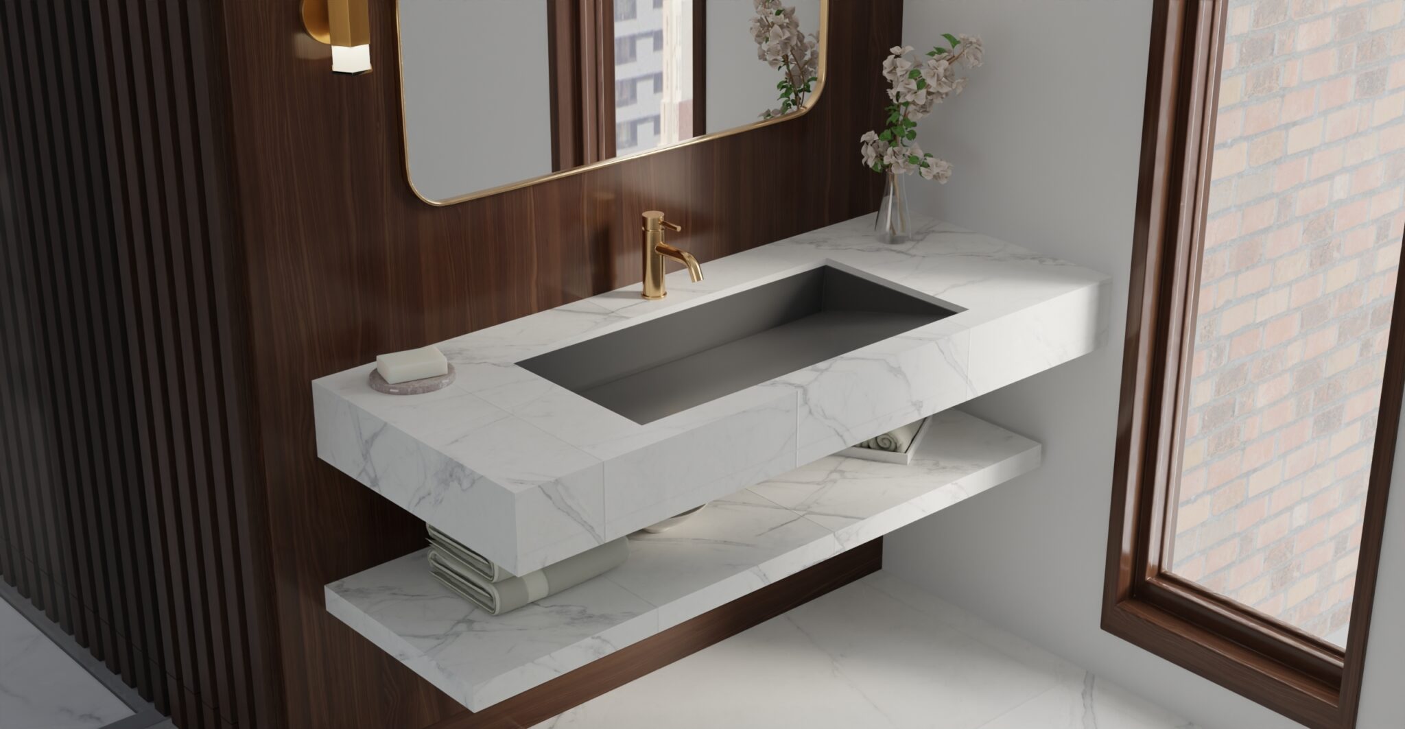 Undermount Ramp Sink - Model UB-04-32-BLK | Badeloft USA